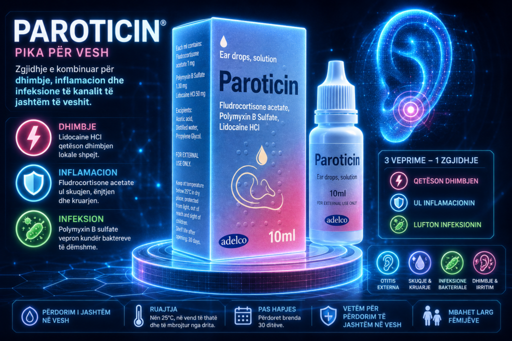 👂 Paroticin® Ear Drops: Pika për Vesh me Antibiotik, Kortikosteroid dhe ...